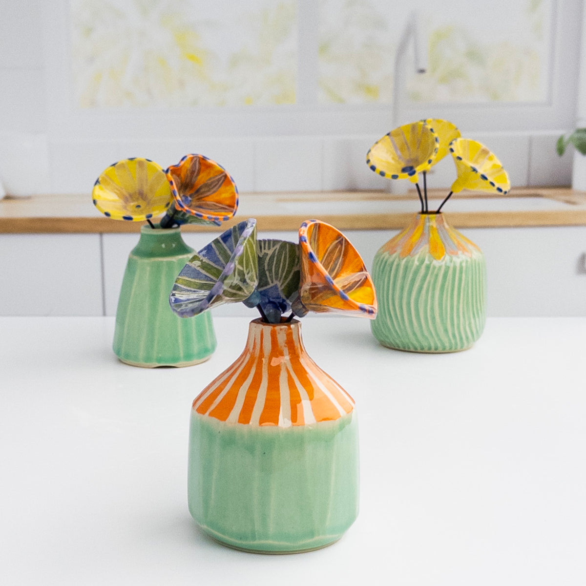 50 - FLOWER BOUQUET: Circus Vase and Blooms – Patricia Griffin Studio